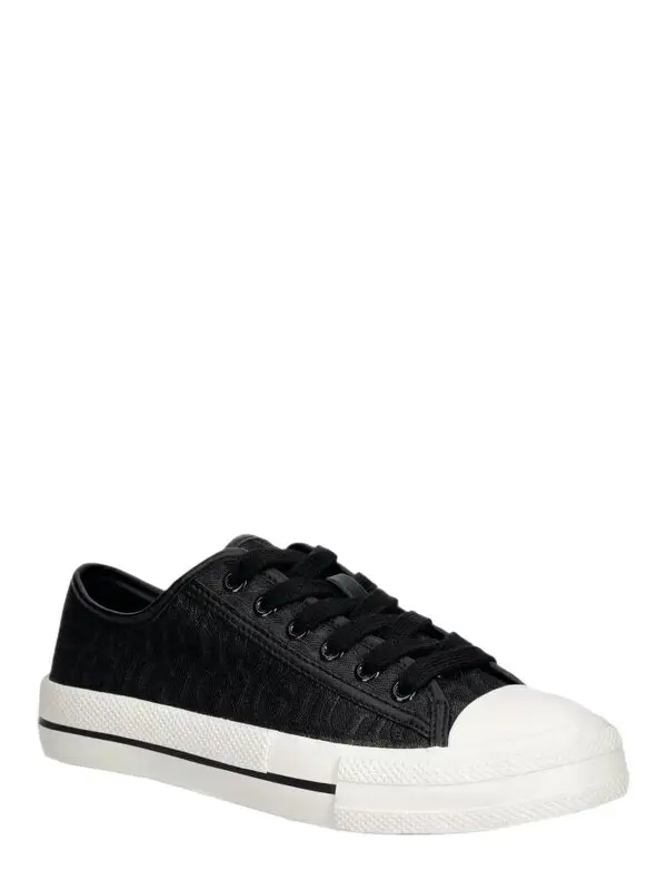 Guess Carey Monogram Pattern Low-top Sneakers - Black