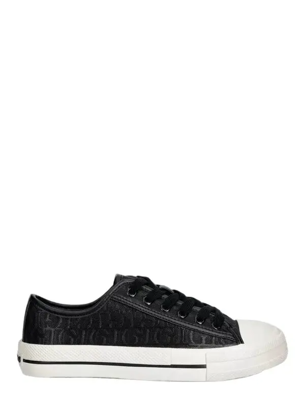 Guess Carey Monogram Pattern Low-top Sneakers - Black