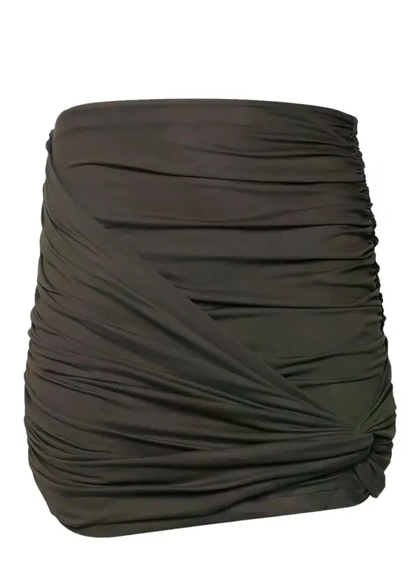 Magda Butrym Ruched Draped Mini Skirt - Brown