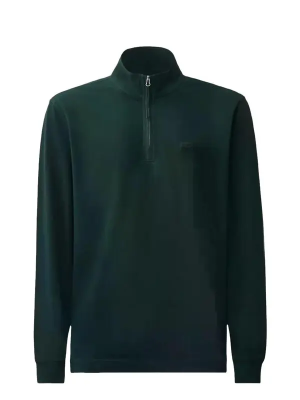 C.P. COMPANY Quarter-zip Logo-patch Sweatshirt - Green