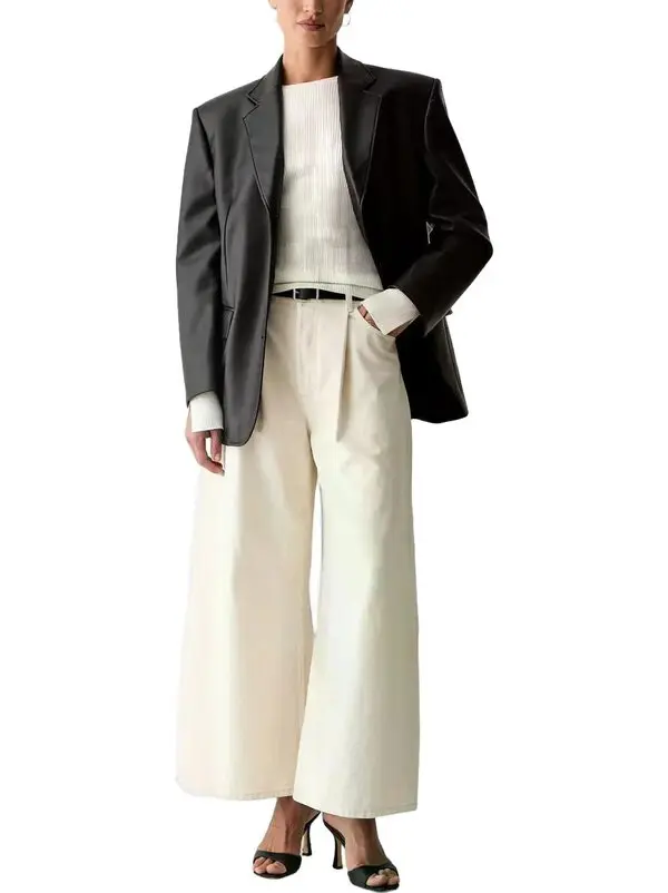 Guess Ellie Ribbed Button-cuff Sweater - Neutrals