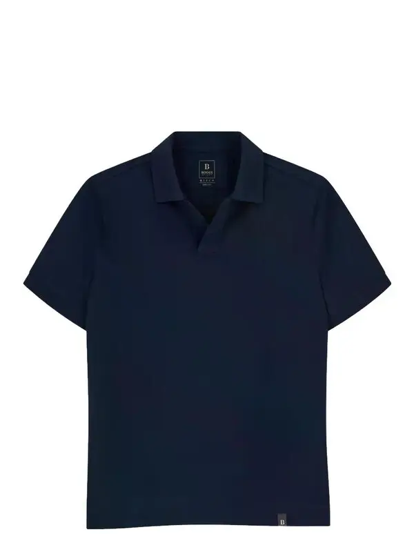 Boggi Milano Polo In Stretch Cotton Blend Piqué Cool Jade-fresh - Blue