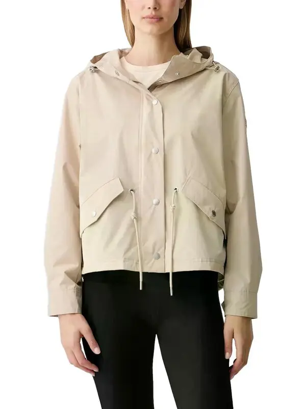Dkny Drawstring Hooded Jacket - Neutrals