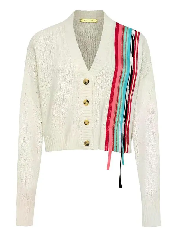 Hellessy Kane Ribbon-trimmed Cotton Cardigan - White