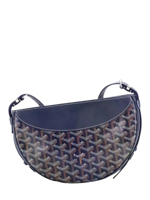 Goyard Hirondelle Coated Canvas And Leather Shoulder Bag - Blue