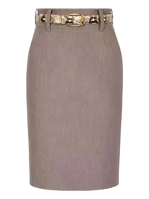 Elie Saab Belt-loop Midi Skirt - Brown