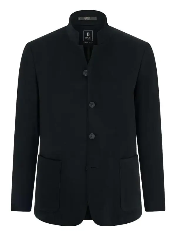 Boggi Milano Blazer Diagonal Wool Blend B Tech - Black
