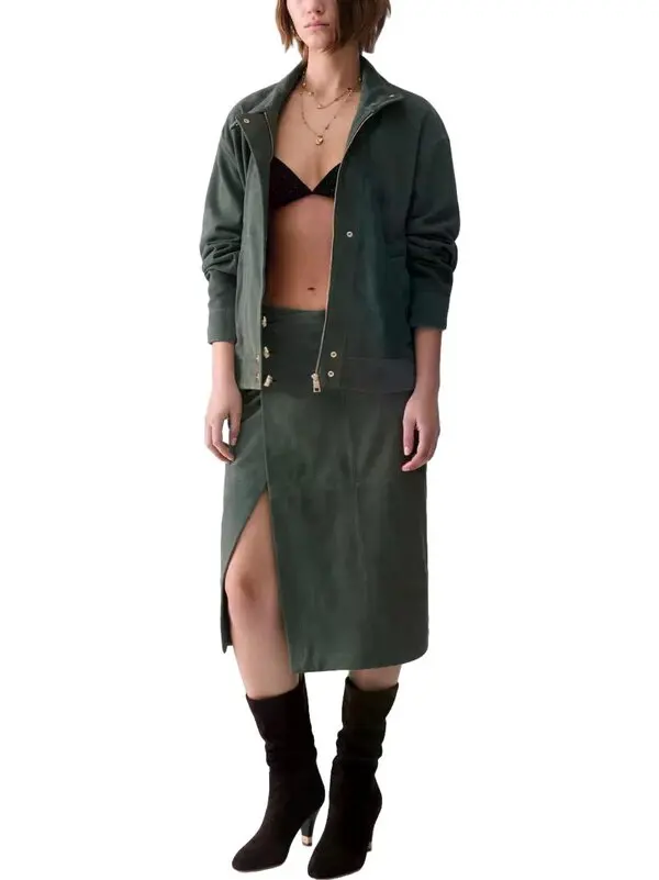 Liu Jo Suede Bomber Jacket - Green