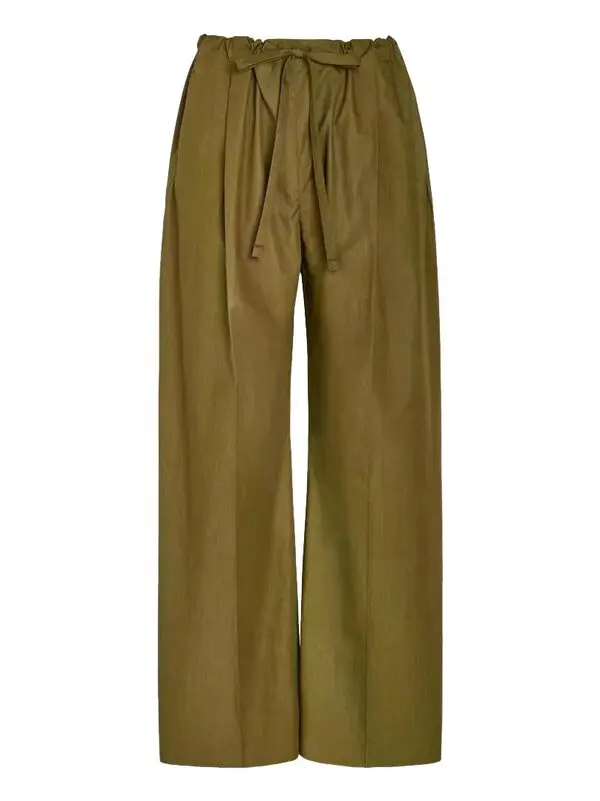 Another Tomorrow Drawstring Trousers - Green