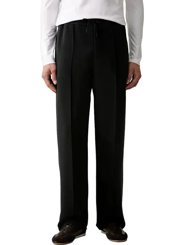 Guess Logo-patch Drawstring Track Pants - Black