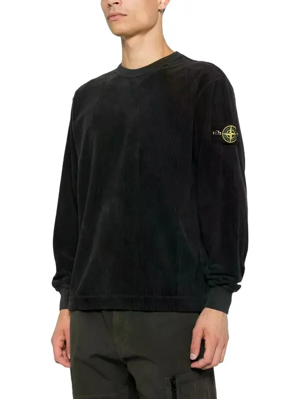 Stone Island Corduroy Textured Crew Neck Sweater - Grey