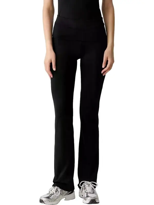 Guess Flare Rhinestone-logo Leggings - Black