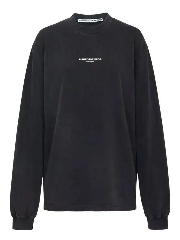 Alexander Wang Logo Print Long Sleeve T-shirt - Black