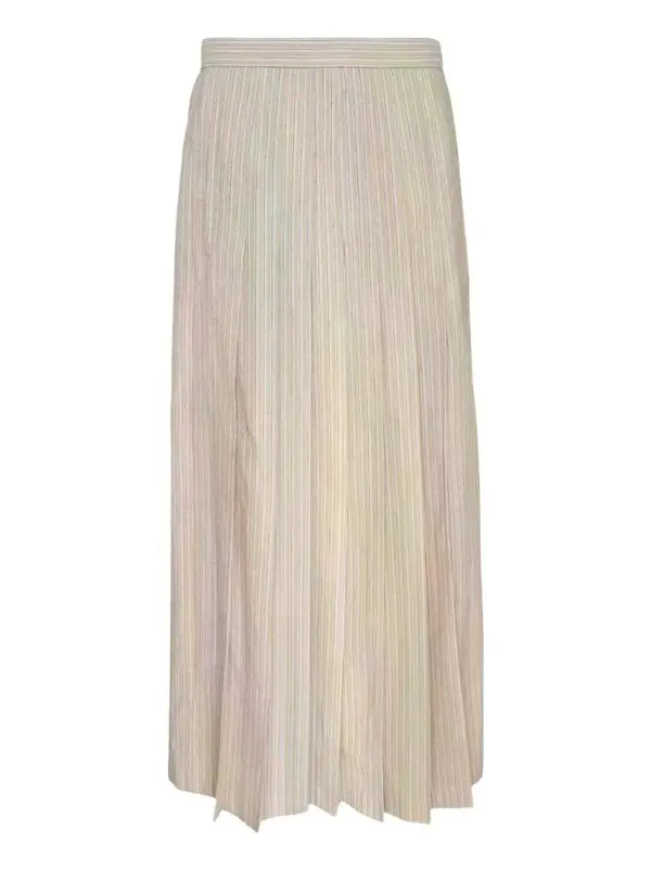 N°21 Midi Striped Pleated Skirt - Neutrals
