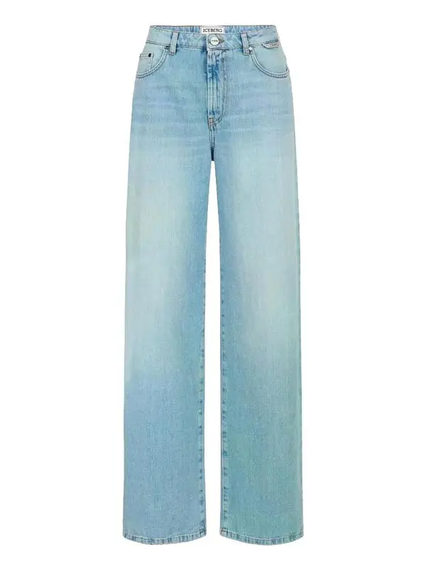 Iceberg Faded Wide-leg Jeans - Blue