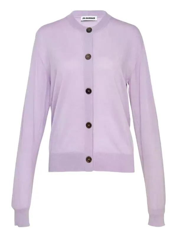 JIL SANDER Fine-knit Button-up Cardigan - Purple