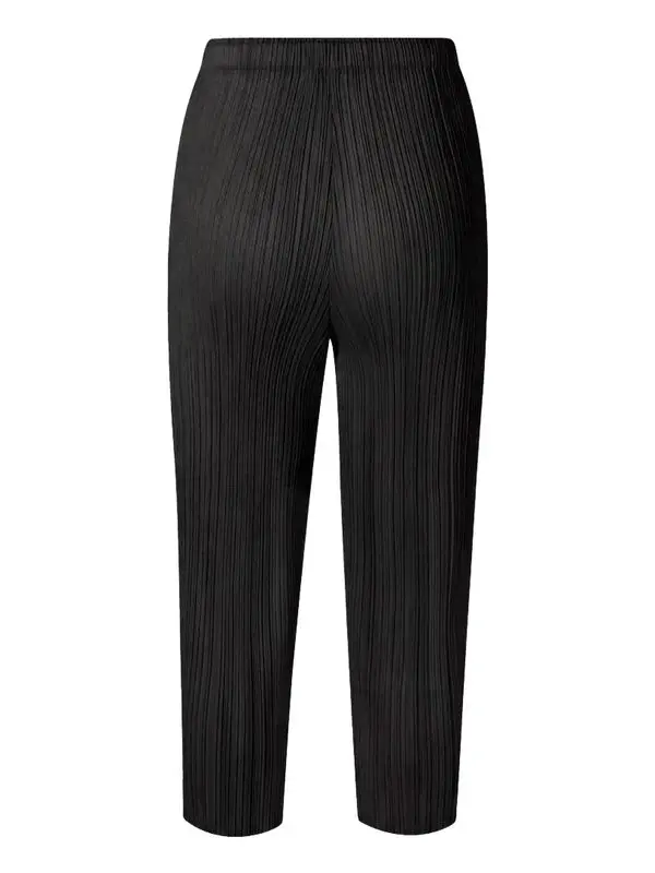 Issey Miyake Cropped Pleated Trousers - Black