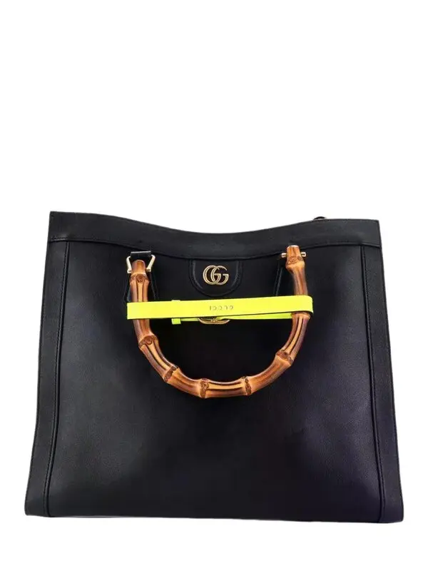 Gucci Diana Nm Bamboo Handle Leather Medium Tote Bag - Black