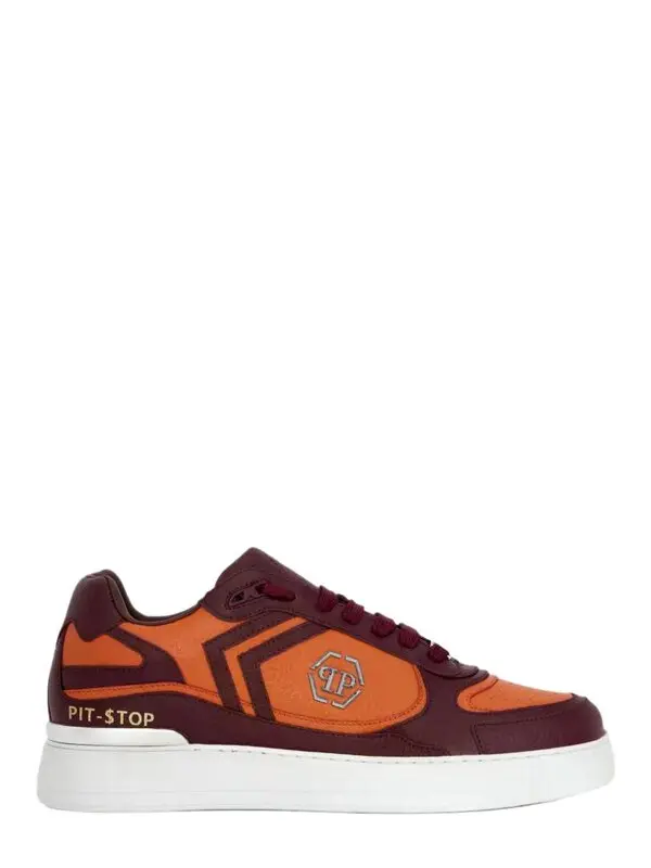 Philipp Plein Low-top Pit-stop Deer Leather Sneakers - Red