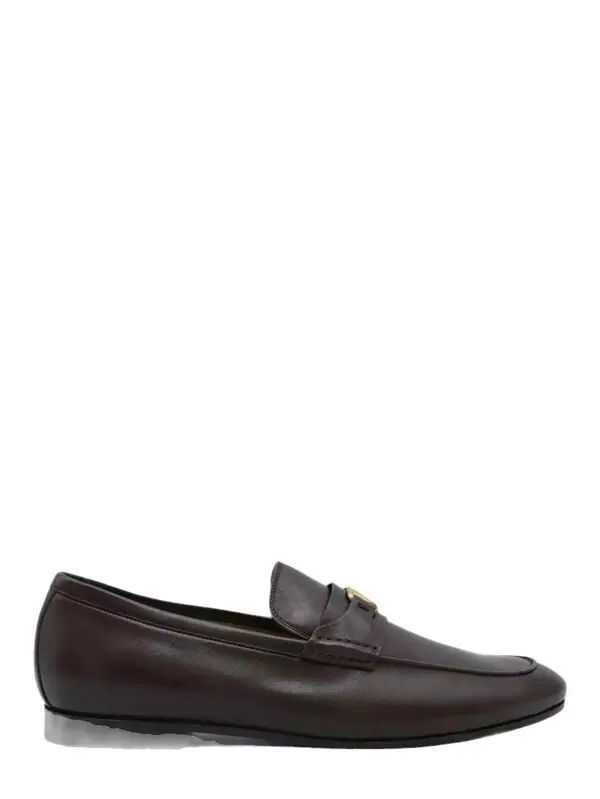 Valentino Garavani Vlogo Signature Leather Loafers - Brown