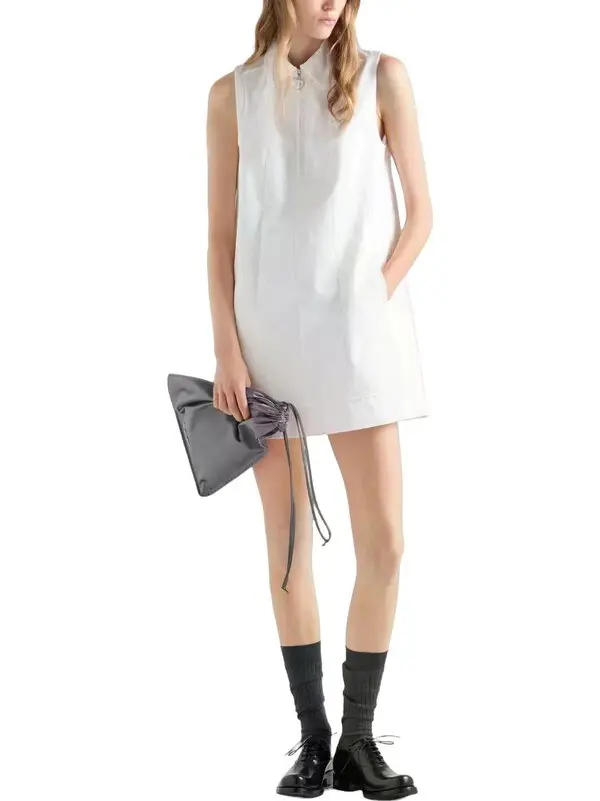 Prada Chino Zipper Mini-dress - White