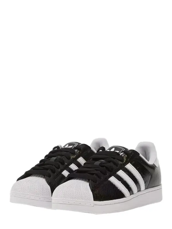 Adidas Superstar Ii Snakeskin Effect Lace-up Sneakers - Black