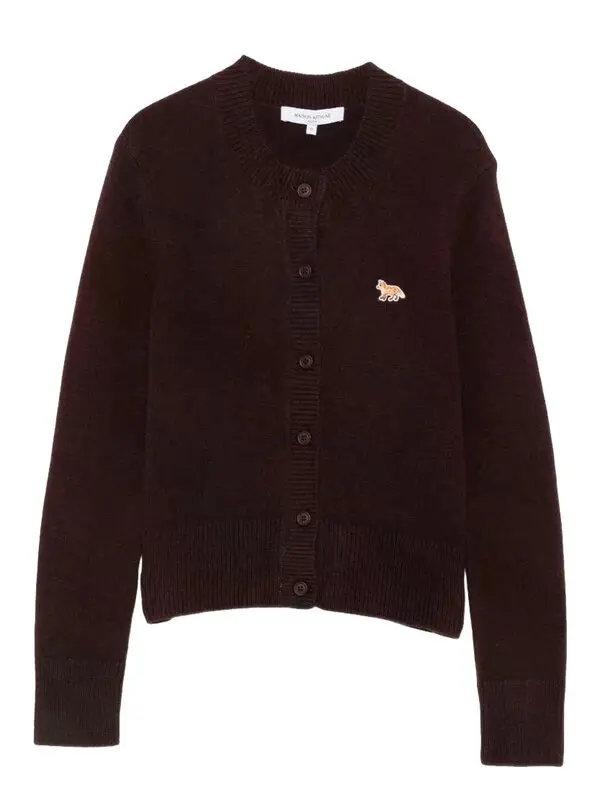 Maison Kitsuné Logo Patch Cardigan - Purple