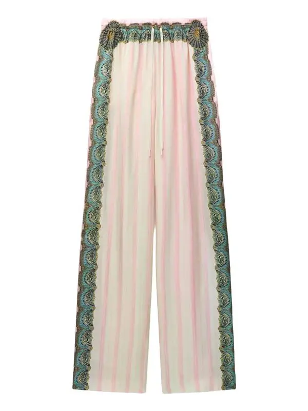 Versace Printed Silk Twill Pajama Pants - Neutrals