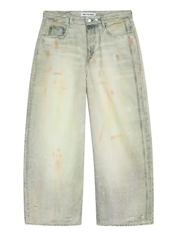 WON HUNDRED Lyon Digital-print Distressed Jeans - Blue