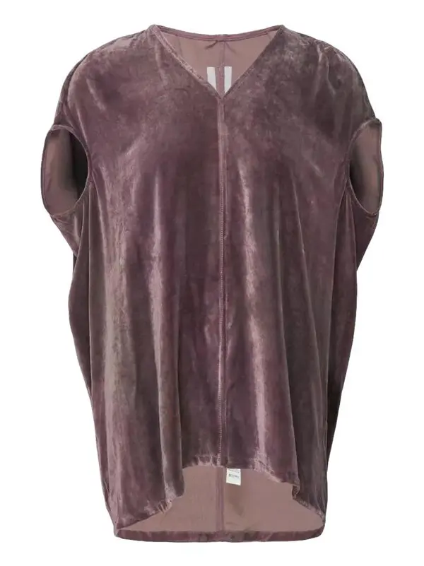 Rick Owens Velvet-effect V-neck Top - Purple