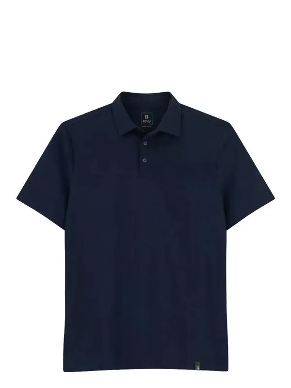 Boggi Milano Polo In Stretch Supima Cotton Jersey - Blue