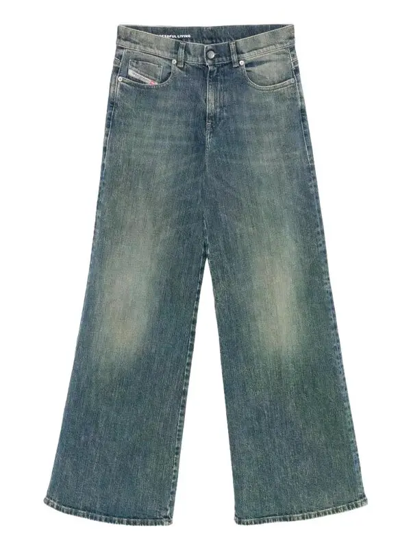 DIESEL® 1978 D-akemi Faded Wide-leg Jeans - Blue