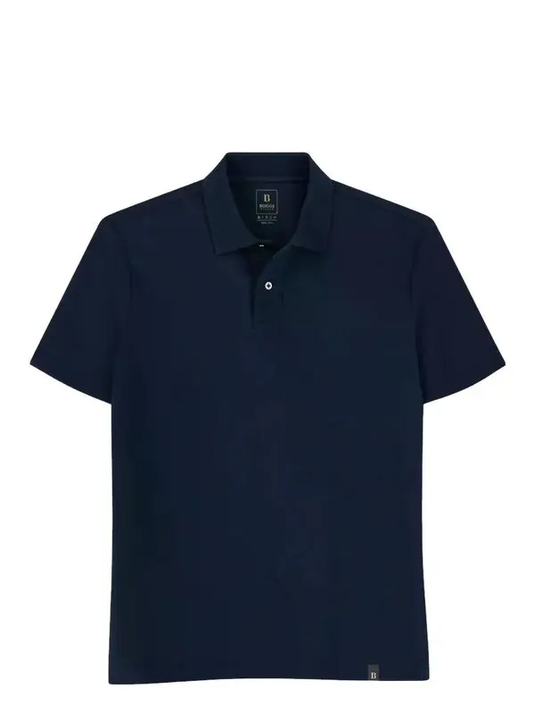 Boggi Milano Polo In Stretch Cotton Blend Piqué Cool Jade-fresh - Blue