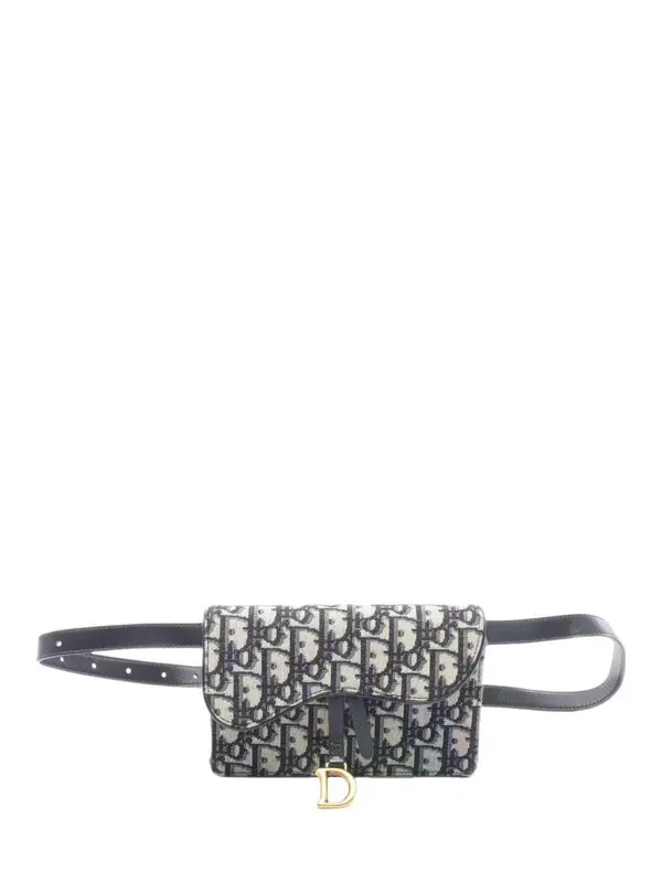 Dior 2010s Saddle Oblique Belt Bag - Blue