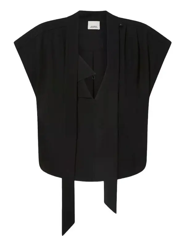 Isabel Marant Étoile Selene Asymmetric Top With Self-tie - Black