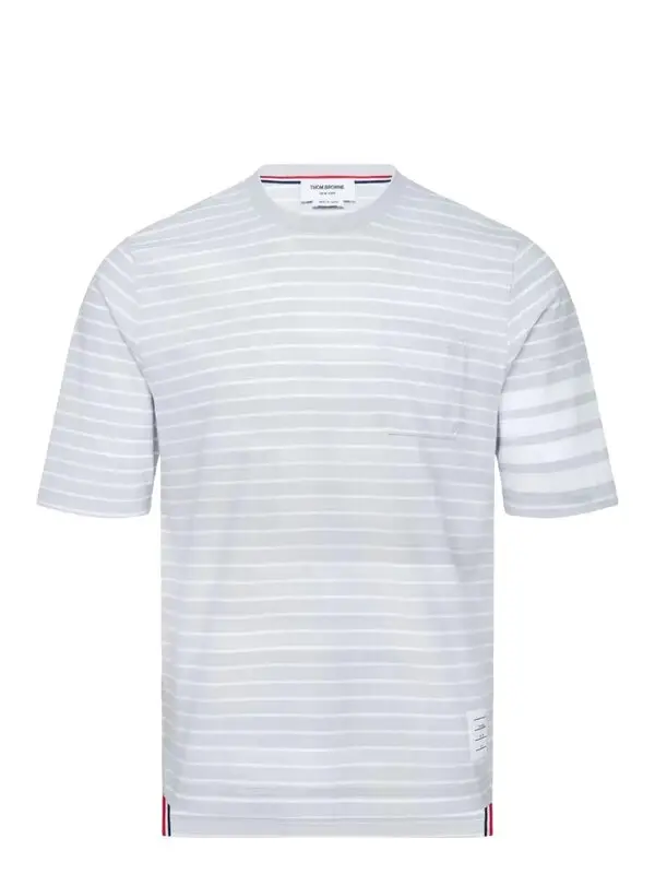Thom Browne 4-bar Stripe Pocket T-shirt - Grey