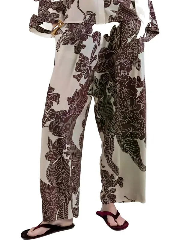 PSOPHIA Orient Contour Palazzo Pants - Neutrals