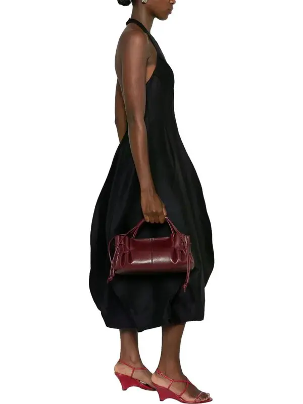 Hereu Ruched Leather Tote Bag - Red