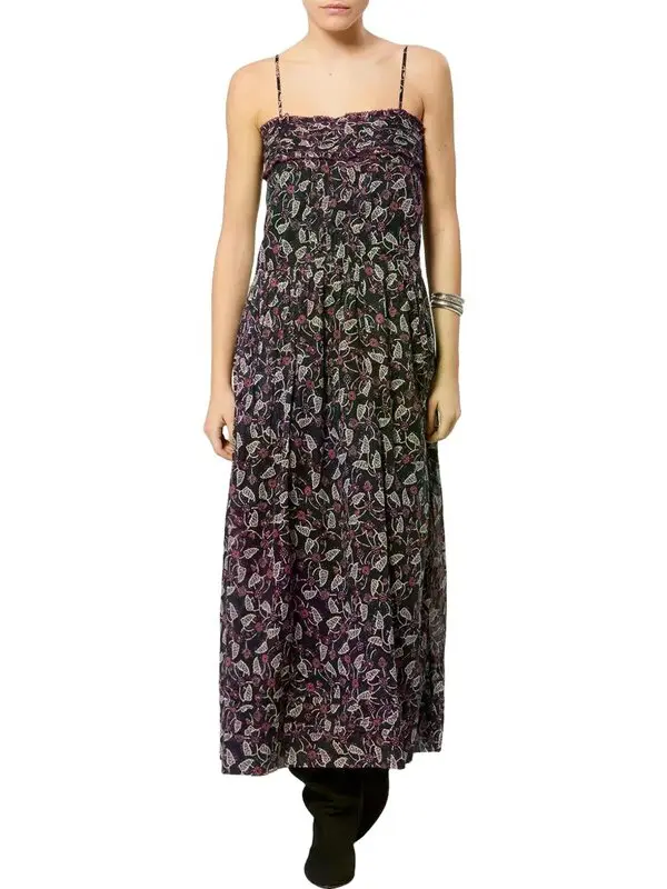 MARANT ETOILE Demy Printed Cotton Voile Maxi Dress - Black