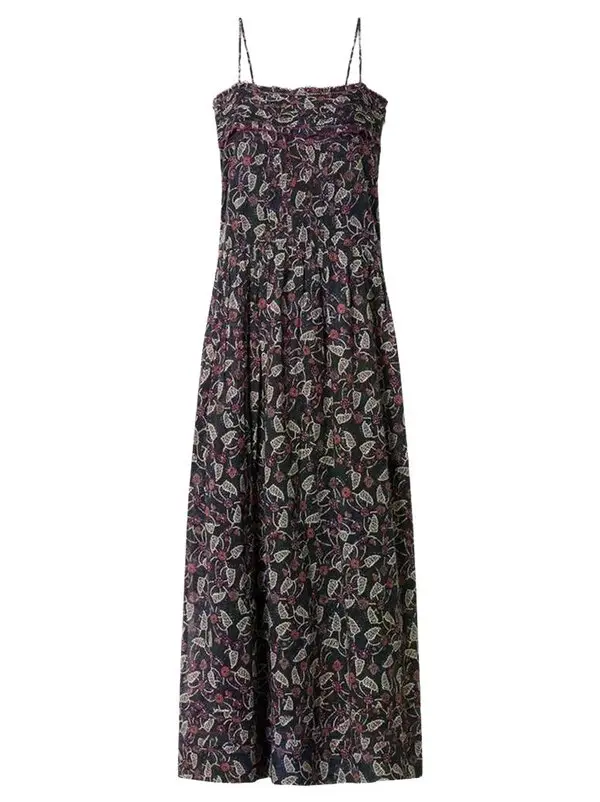 MARANT ETOILE Demy Printed Cotton Voile Maxi Dress - Black