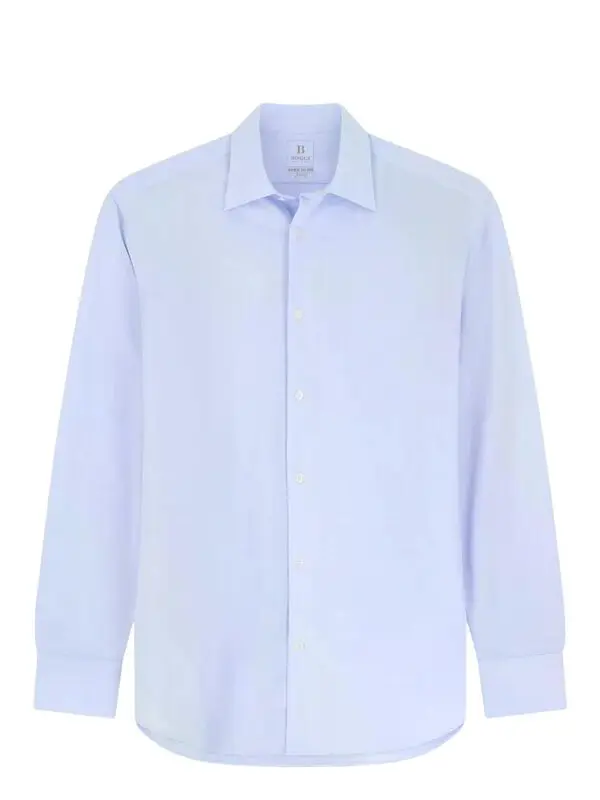 Boggi Milano Polo Shirt Checked Japanese Jersey Regular Fit - Blue