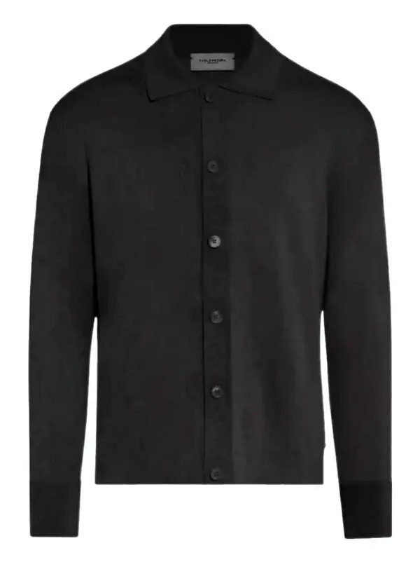 PAOLO PECORA Knitted Long-sleeve Shirt - Black