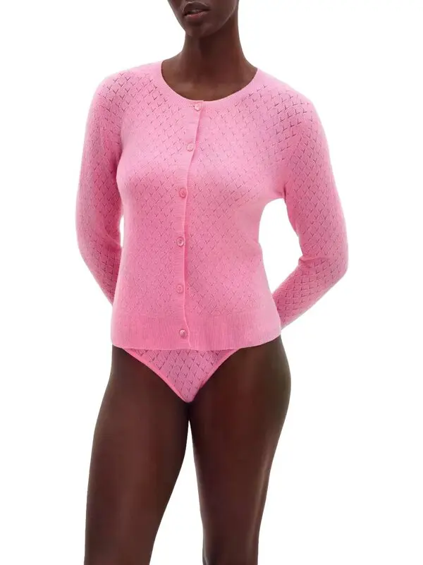 ERES Sucrerie Pointelle Knit Cardigan - Pink