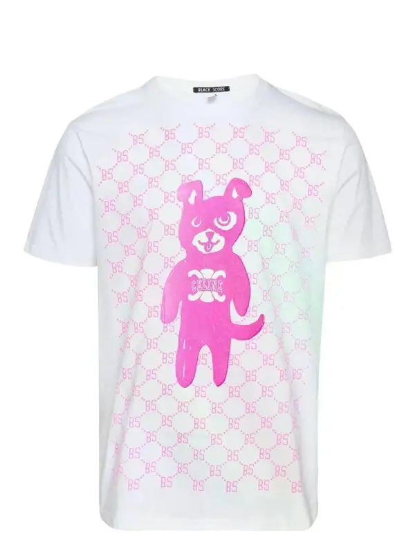 BLACK SCORE Graphic-print Cotton T-shirt - White