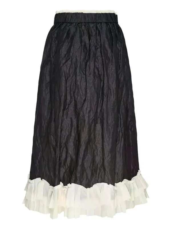 RENLI SU Ruffled A-line Midi Skirt - Black