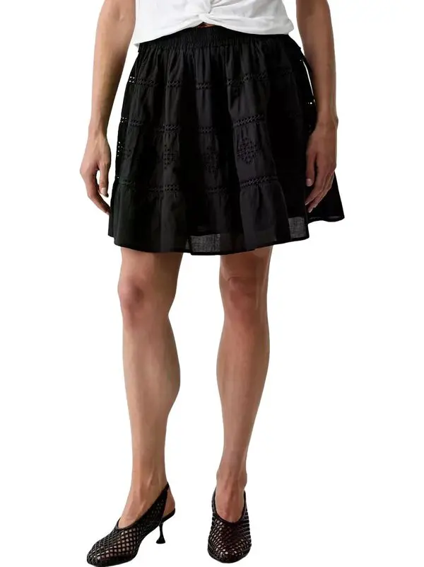 Marc O'polo Broderie Anglaise Mini Skirt - Black