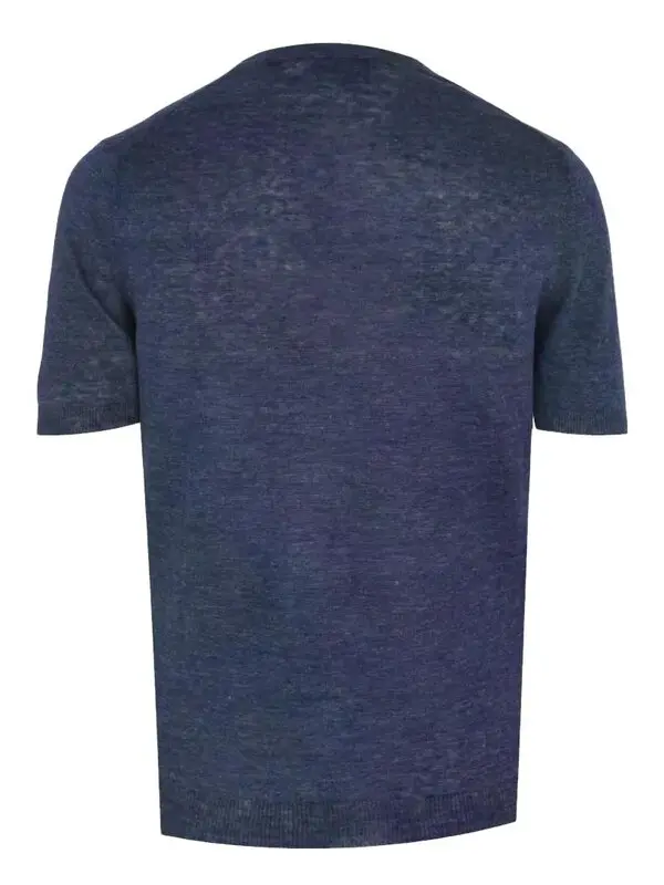 GRAN SASSO Fine-knit Short-sleeve T-shirt - Blue
