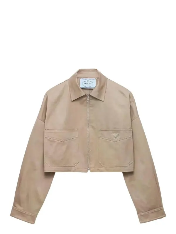 Prada Cropped Chino Blouson Jacket - Neutrals