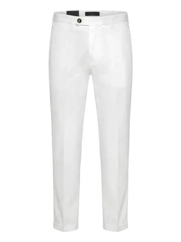 MICHAEL COAL Tailored Pressed Crease Trousers - White