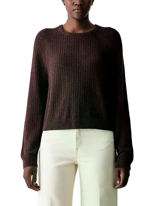 Marc O'polo Waffle Knit Raglan Sleeve Sweater - Brown